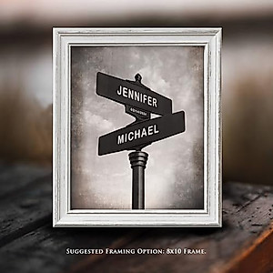 Couples Gift Ideas | Customized Gifts - Engagement Gifts for Couples | Wedding Gifts | One Year Anniversary Gifts for Men | Personalized Street Sign | Lovers Crossroads | One Year Anniversary Gifts