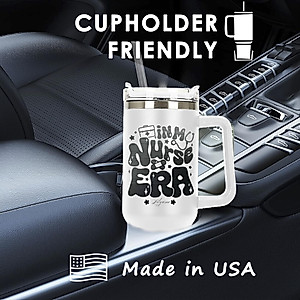 LifGif In My Nurse Era Personalized Laser Engraved 40 oz Large Tumbler with Handle, Nurse Gifts for Birthday, Appreciation Week, Nursing School Graduation for Nurses, Nurse Practitioner Gifts