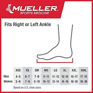 MUELLER Sports Medicine The One Ankle Brace Premium, Ankle Pain Relief Support for Men and Women, Ideal for Sprains, Strains, Arthritis, Black, Medium