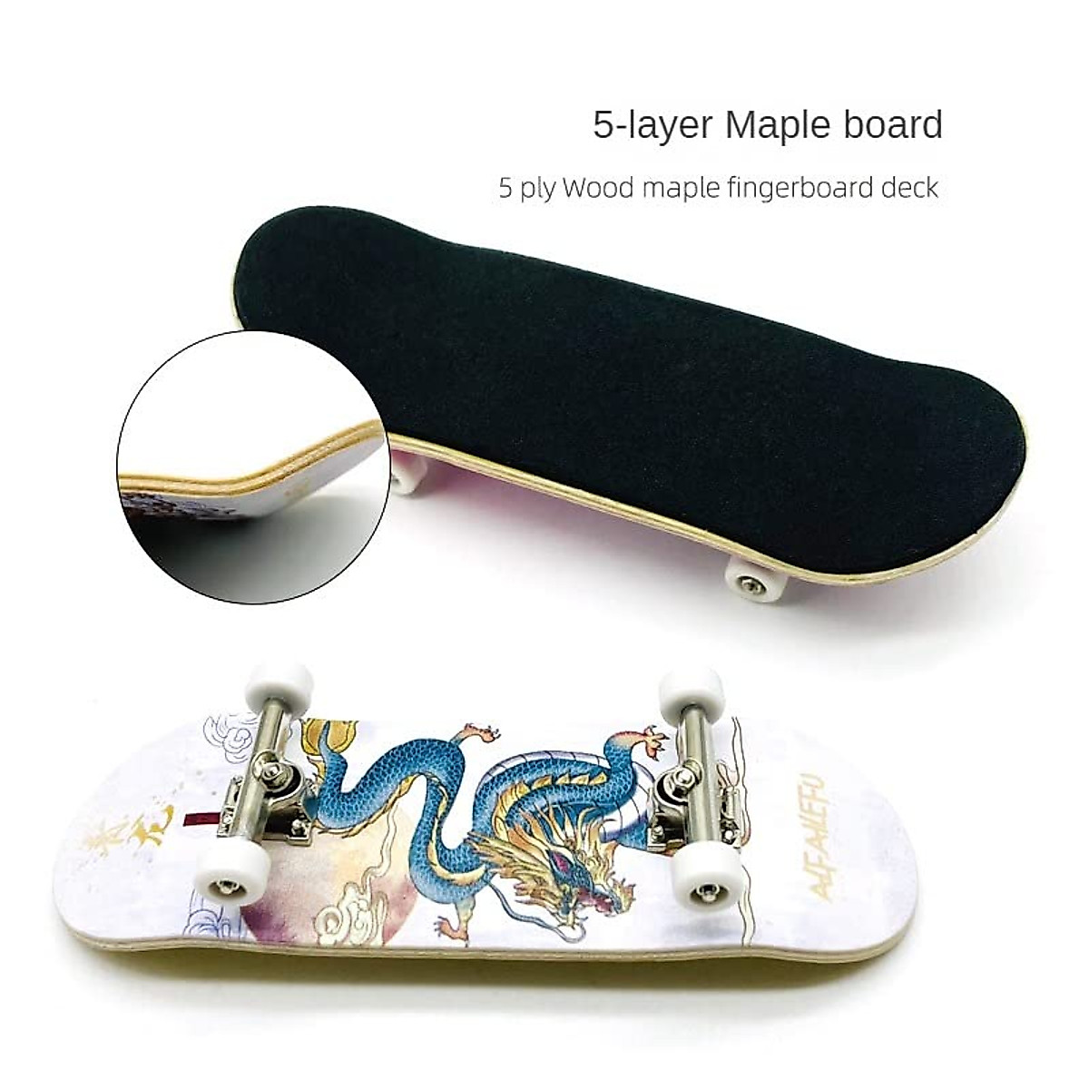 Pro Fingerboard Complete 30mm Skateboard Mini Small Hand Skate Professional Finger Board Full Wood Maple Wheels with Bearings for Kids (B1)