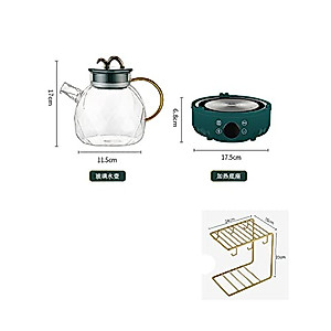 CXDTBH Tea Cup Glass Kettle European Household Ceramic Nordic Coffee Cup and Saucer Utensils Afternoon Tea Set (Color : D, Size : 4-cup kit)