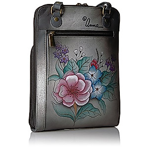 Anna by Anuschka Tall Zip-Around Cross Body, Vintage Garden Grey