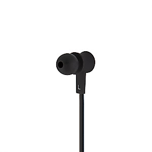 PureGear PureBoom Premium Tangle Free in-Ear Stereo Headphones with Built-in Mic, 3.5mm Wired Earbud for Laptops, Computers, iPhone, Android Phones, iPad, & More Devices with 3.5mm Interface (Black)