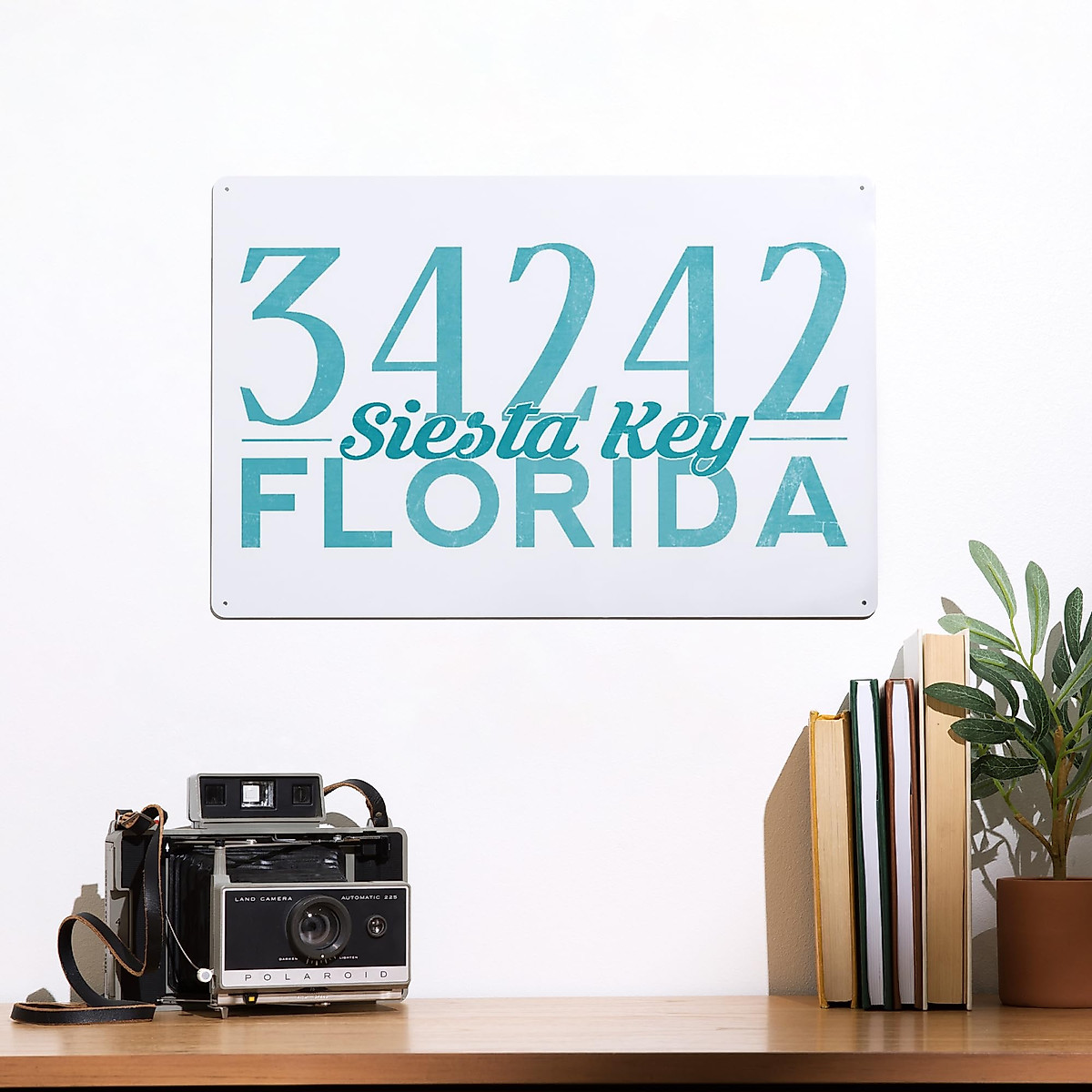 Lantern Press 12x18 Inch Metal Sign, Siesta Key, Florida, Local Zip Code