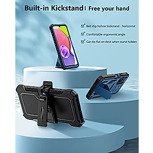 SOiOS for Samsung Galaxy A03s Case: Military Grade Rugged Drop Proof Protection Cases with Kickstand | Heavy Duty Protective Cell Phone Holster Cover | Durable Matte Textured Shockproof TPU Protector