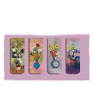LANADO 4pcs/Set Paintings Magnet Bookmark Retro Starry Sky Reading Book Mark Stationery Material School Office Supply