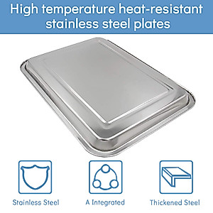 Stainless Steel Tray - Yangna 3 Pack Dental Tray 13.5'' X 10'' Stainless Steel Trays Piercing Instrument Tray Flat Tool