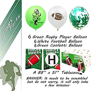 Football Party Decorations Football Birthday Party Decorations Football Party Plates Napkins Cups Tablecloth Balloons Banner for Football Touchdown Game Day Tailgate Party Supplies
