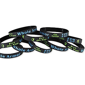 Forge Put on the Whole Armor of God Ephesians 6:13-17 Silicone Bracelet Wristbands (10 Bracelets)