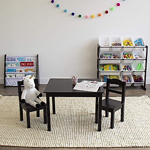 Humble Crew Ladder Toy Organizer with 12 Storage Bins, Espresso/White