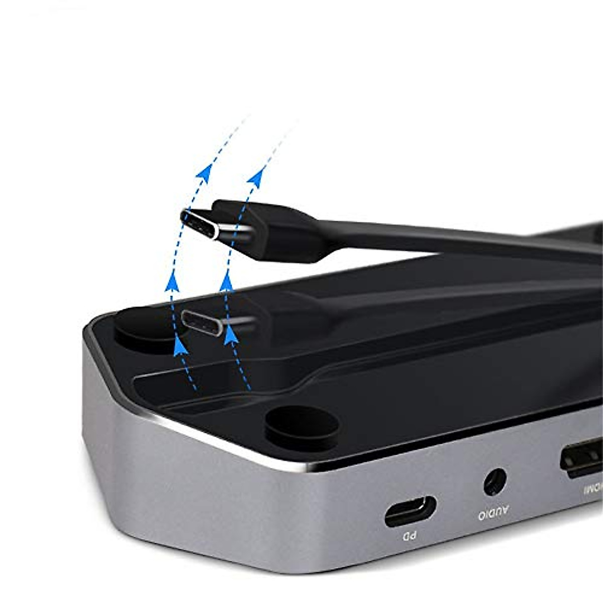 ZPLJ High-Speed 9 in 1 USB 3.0 Hub with Ethernet Port 4K HDMI 3 USB 3.0 and PD Charging 3.5mm Audio Support SD TF Card Reader Compatible for Flash Drive Laptops USB Hub Adapter Portable