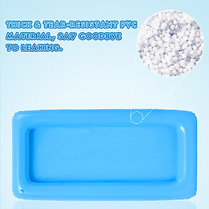Hemoton 1 Set 2PCS Inflatable Pool Serving Bar and 3pcs Mesh Food Tent Set Drinking Buffet Tray Inflatable Ice Serving Buffet Bar Drinks Cooler Tray with Drain Plug (Blue)