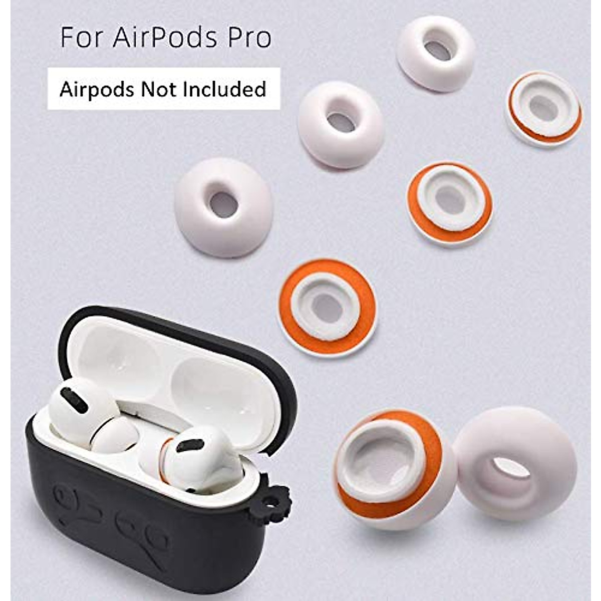 Zotech Replacement 3 Pairs Memory Foam & Silicone Ear Tips for Apple Airpods Pro White 1st & 2nd Gen (S/M/L)