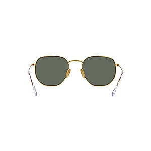 Ray-Ban RB8148 Hexagonal Titanium Sunglasses, Legend Gold/Polarized Green, 54 mm