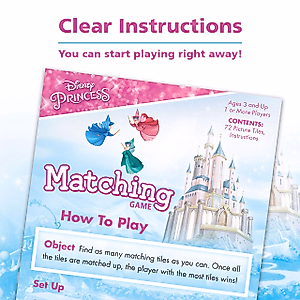 Wonder Forge Disney Princess Matching Game - Fun & Quick Memory Game for Kids | Engaging Toy for Ages 3-5 Years | Features Beloved Disney Princesses | Ideal for Solo or Family Play