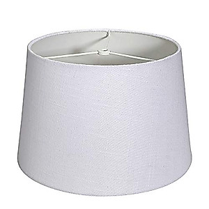 TOOTOO STAR Double 10x12x8" Fabric Natural Linen Cone Drum Hand Craft Medium Lamp Shade Set of 2, Lampshade for Floor Table Lamp, Spider (Bright White)