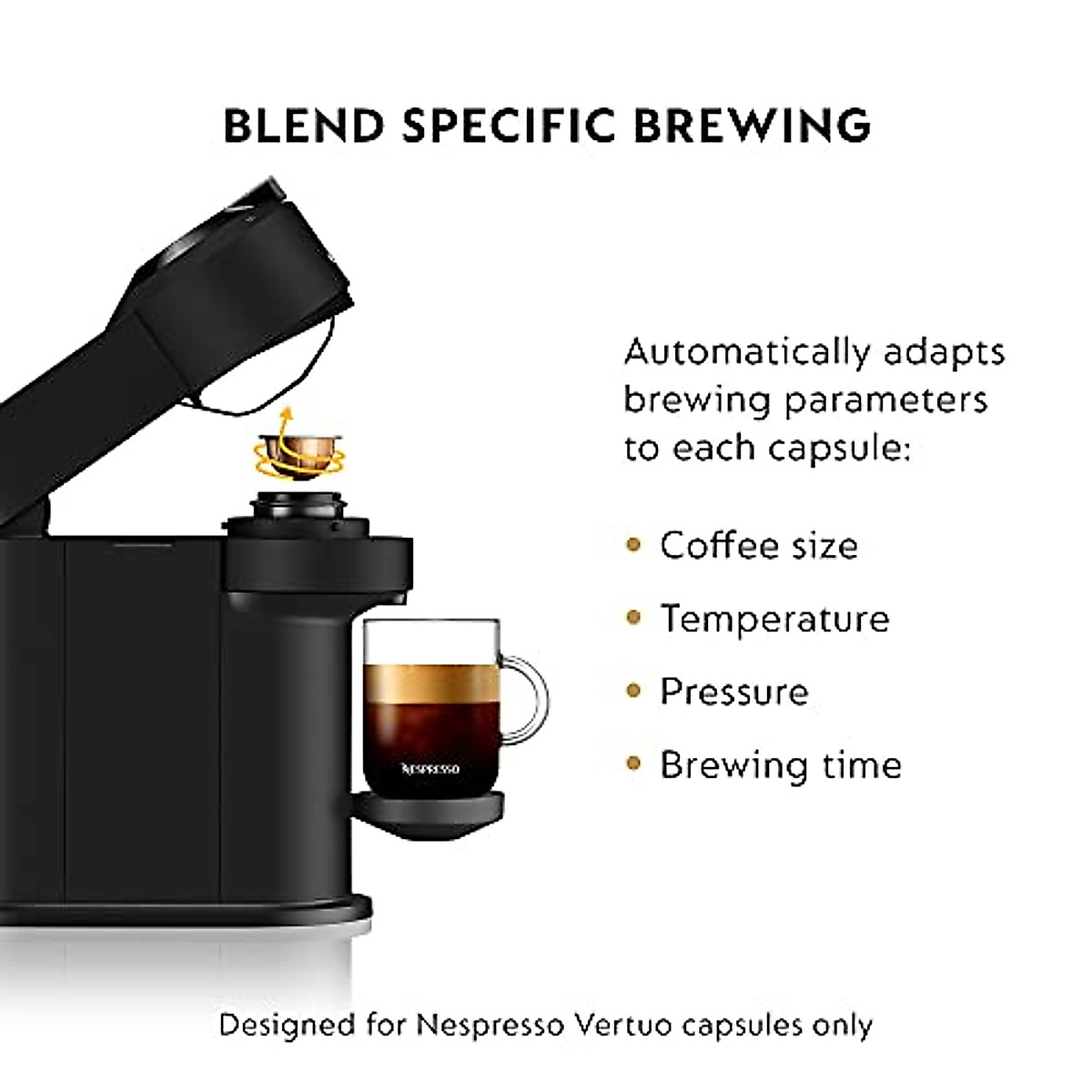 Nespresso VertuoPlus Coffee and Espresso Machine by Breville,1.1 liters, Ink Black
