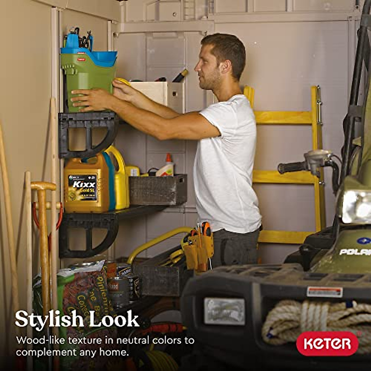 Keter Factor 8 x 11 Resin Large Outdoor Storage Shed, 8x11, Taupe