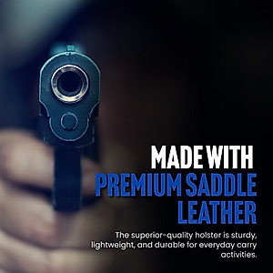 DeSantis Mini Slide Holster, Premium Gun Holster, Made of Premium Saddle Leather, Fits Glock 43, Glock 43X, Glock 48, Adjustable Tension Device, Right-Hand Draw, Black