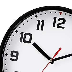 Wall Clock 9 Inch Battery Operated Silent Non-Ticking Wall Clock Modern Quartz Design Decorative Indoor Kitchen Office White