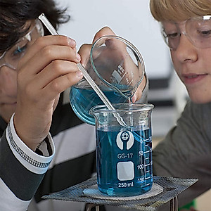 Glass Beakers Set, ZEEROQOLAB 5pcs Measuring Pyrex Beaker 1000ml 500ml 250ml 100ml 50ml with 2pcs Cleaning Brush, 3pcs Droppers and 2pcs Glass Stirring Rods