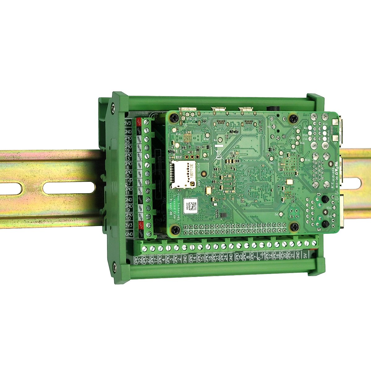 Electronics-Salon DIN Rail Mount Screw Terminal Block Adapter Module, for Raspberry Pi A+ 3A+ B+ 2B, 3B 3B+ 4B Zero Zero-W