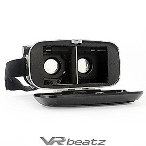 VR Headset Virtual Reality Goggles V2 by VR beatz - Deep Immersive Experience on 3D Movies & Games, Extra Ventilation, Light Weight & Comfortable, fits 4-6" iPhone Samsung Galaxy