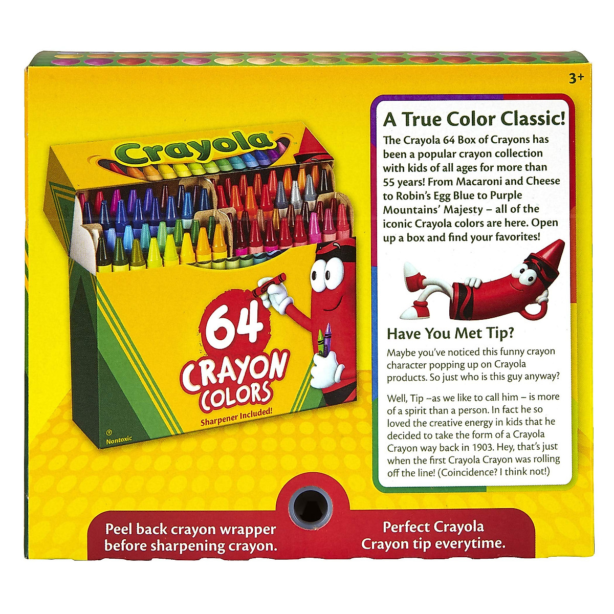Crayola Crayons, Regular Size, 64 Count with Sharpener
