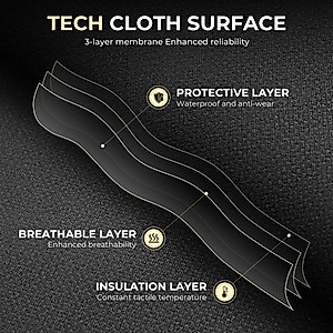 Dowinx Big and Tall Executive Office Chair Fabric with Footrest and Padded Armrest, Ergonomic Computer Desk Chair with Lumbar Support,High Back Home Desk Chair Gaming Chair for Adult, 350LBS, Black