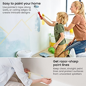 Arteza Masking Tape, 6 Rolls, 0.75 Inches x 60 Yards, Multi-Surface Easy-to-Rip Paper Tape, Art Supplies for Painting Walls, Glass, or Creating Geometric Sidewalk Chalk Art