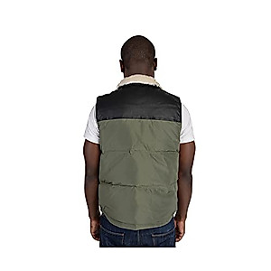 Adidas Mens Utility Down Vest Olive Green M, Color: Olive Green/Black/Off White
