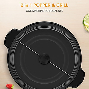 Stir Popcorn Popper, Electric Hot oil Popcorn Popper Maker with Nonstick Plate and Clear Bowl, Popcorn Machine 10-Cup Great for Home Party Kids