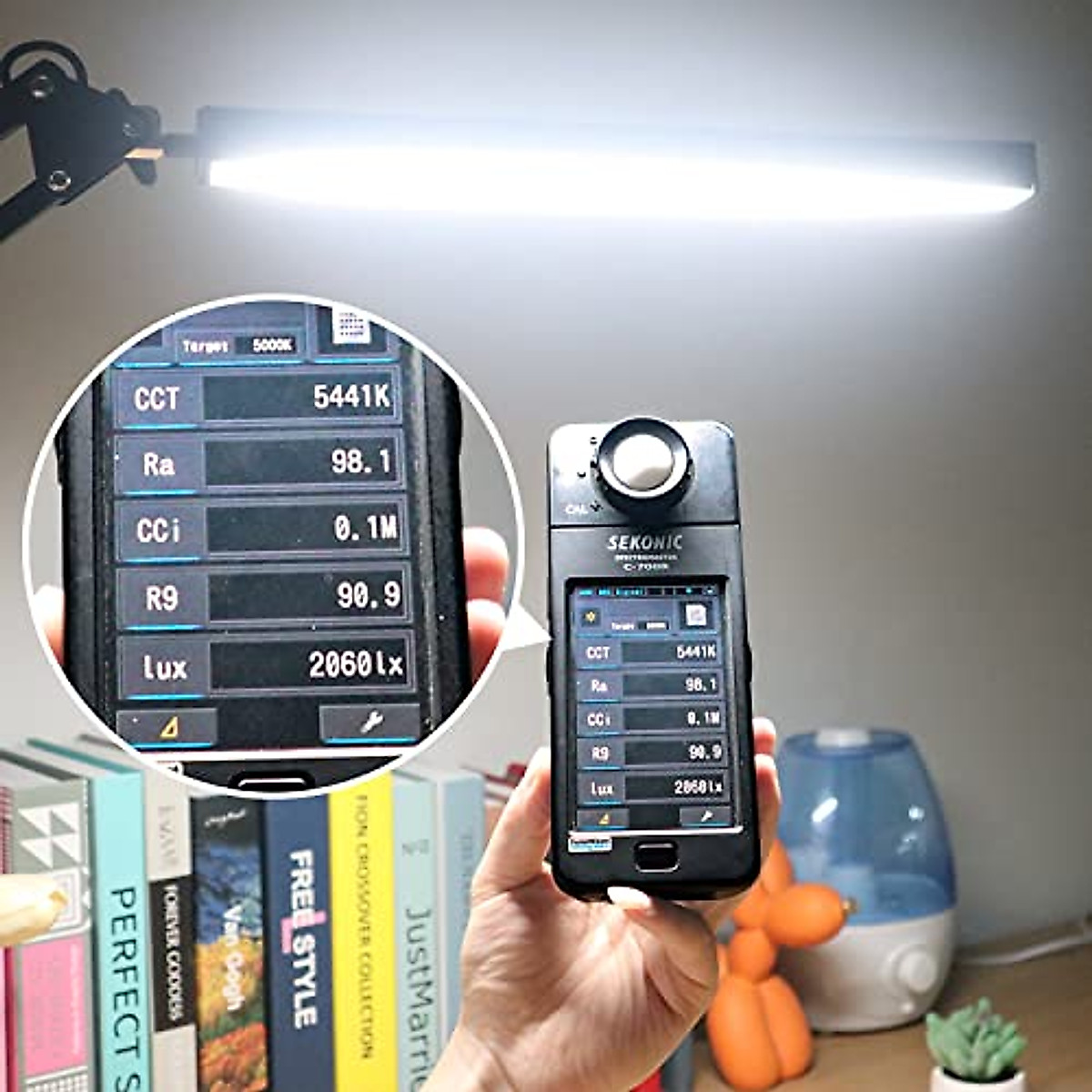 LED Desk Lamp,97 CRI Eye Protection Book Light,Swing Arm Desk lamp with Clamp,Dimmable 3 Color Modes & 8 Brightness Table Lamp,High brightness desk lamp for Home Office,Study,Reading,Dorms,Studios