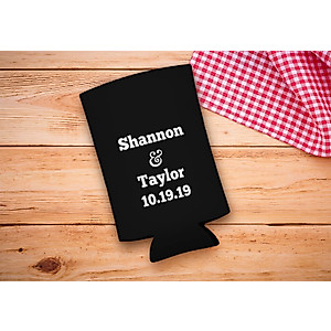 Have Hold Keep Drink Cold Names & Date 48-Pack Personalized Ultra Slim Seltzer Can Coolies Black