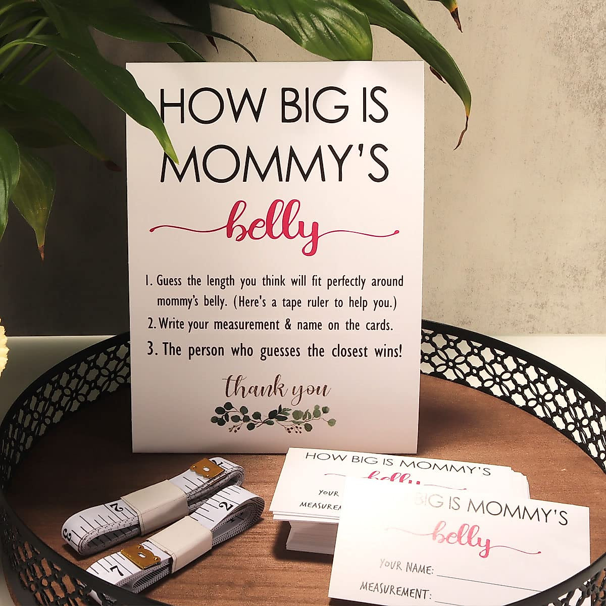 Eilcoly How Big Is Mommy's Belly Guess Game, Guessing Game for Baby Shower Party, How Big is Mommy's Belly Baby Shower Games, DMC0 D-01-C 0