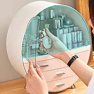 Home Fashion Drawer Makeup Storage Box Bathroom Brush Lipstick Holder Desktop Acrylic Jewelry Cosmetic Skin Care Organizer Rack (Large,Pink)