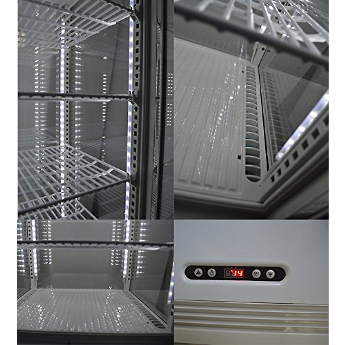 TECHTONGDA Commercial Refrigerator Cake Display Case Pie Beverage Refrigerated Cabinet Showcase 110V 35.6-53.6 F