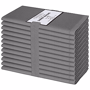 Cotton Clinic Cloth Dinner Napkins - Perfect Everyday Use Table Napkins - Soft Durable Washable - Ideal for Party Wedding Christmas Easter - Set of 12-20x20 inches Grey Napkins