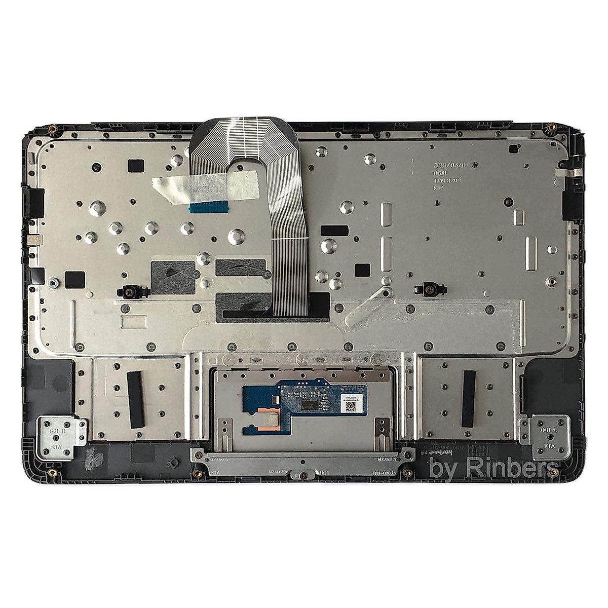 Rinbers Laptop Black Palmrest Upper Case with Keyboard with Touchpad Assembly Replacement Part for HP Chromebook 11 G6 EE TPN-Q203 L14921-001 L14922-001 L92334-001