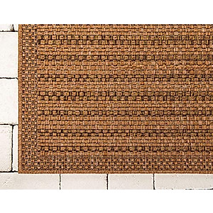 Unique Loom Outdoor Border Collection Transitional Indoor & Outdoor Casual Striped Tonal Border Area Rug (6' 0 x 9' 0 Rectangular, Light Brown/ Olive)