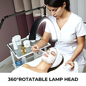 toyshi Eyelash LED Floor Light, Half Moon Lamp for Lash Extension Lighting for Beauty, Skincare, Eyebrows, Filming Content Creation with Phone Holder (Black)