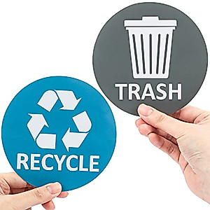 Sukh 8 Pack Recycle Sticker for Trash Can Large Sign Garbage Recycling Sticker Reuse Recycle Vinyl Perfect for Kitchen Necessity Home Essentials,Home, Office,Work,Commercial Event,Apartment,Hotel