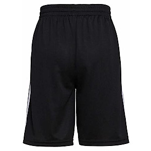 adidas Youth 2-Pack 3 Stripes Short (Large 14/16, Black/White & Dark Grey/Black)