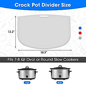 2 Pack Slow Cooker Liners - Reusable Crock pot Divider, Safe Silicone Cooking Bags Fit 7-8 Quarts Oval or Round Pot (Fit 7-8 Quarts Grey+Pink)