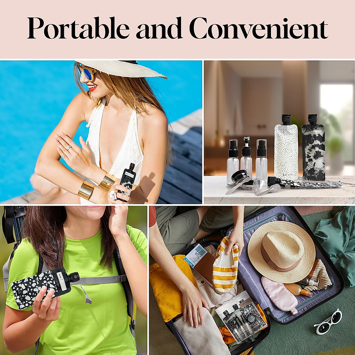 Kitsch Black Tie Dye Ultimate Travel Set 11 Piece, 11 CT