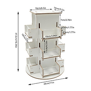 TFCFL Card Display Stand, Card Display Rack,3 Tier Acrylic Sticker Display Stand 360° Rotating Display Shelf for Coasters, Stickers, Retail, Showcase, Tradeshow