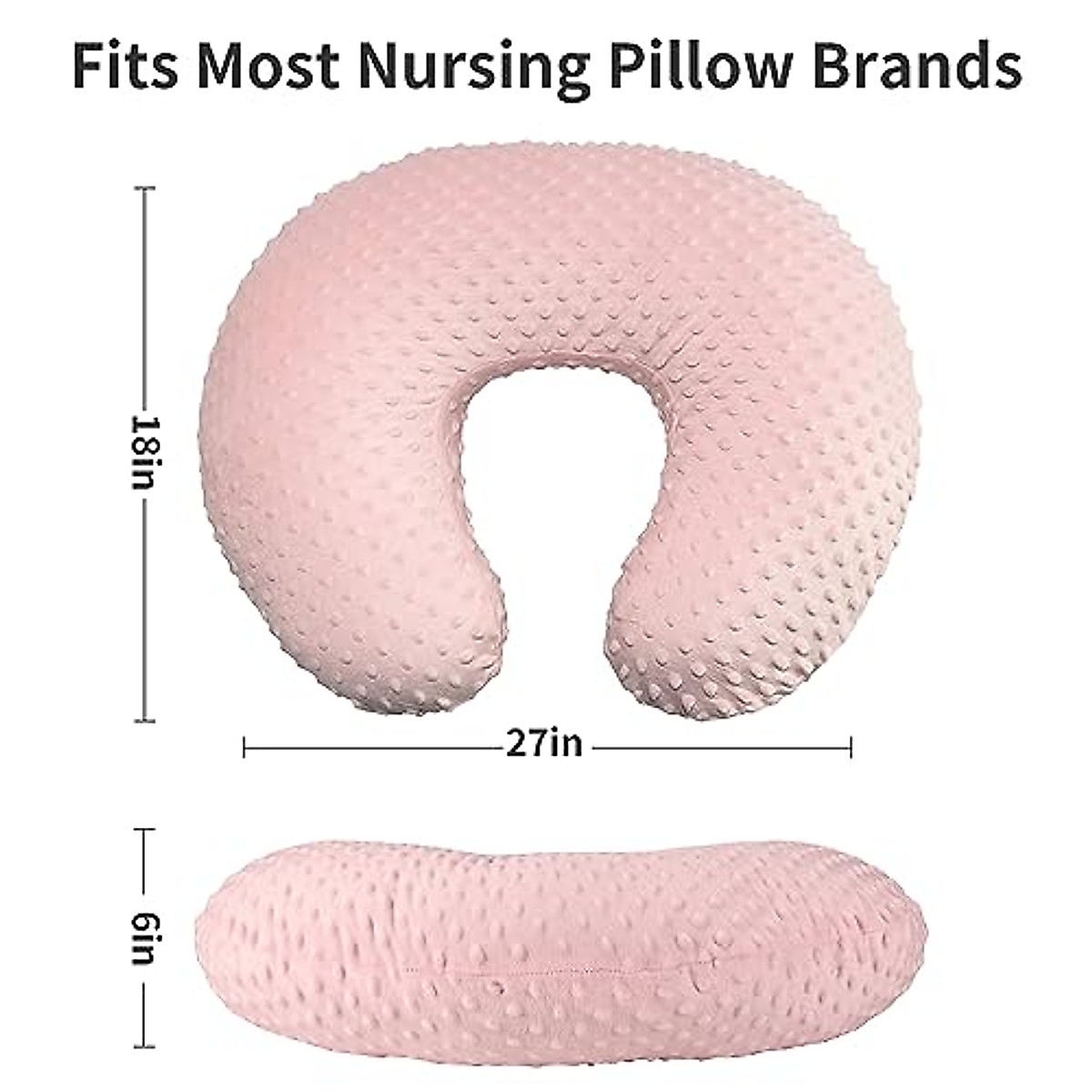 Vextronic Minky Nursing Pillow Cover 2 Pack Nursing Pillow Slipcovers for Breastfeeding Moms, Ultra-Soft Fit Standard Infant Nursing Pillows & Positioners for Baby Boy Girl