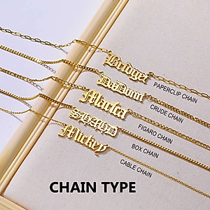 MEALGUET Name Necklace Personalized for Women : 18K Gold Plated Custom Name Necklace Chain Name Plate Choker Necklace Customized Gift Idea for WomenFemale Friends Girlfriend