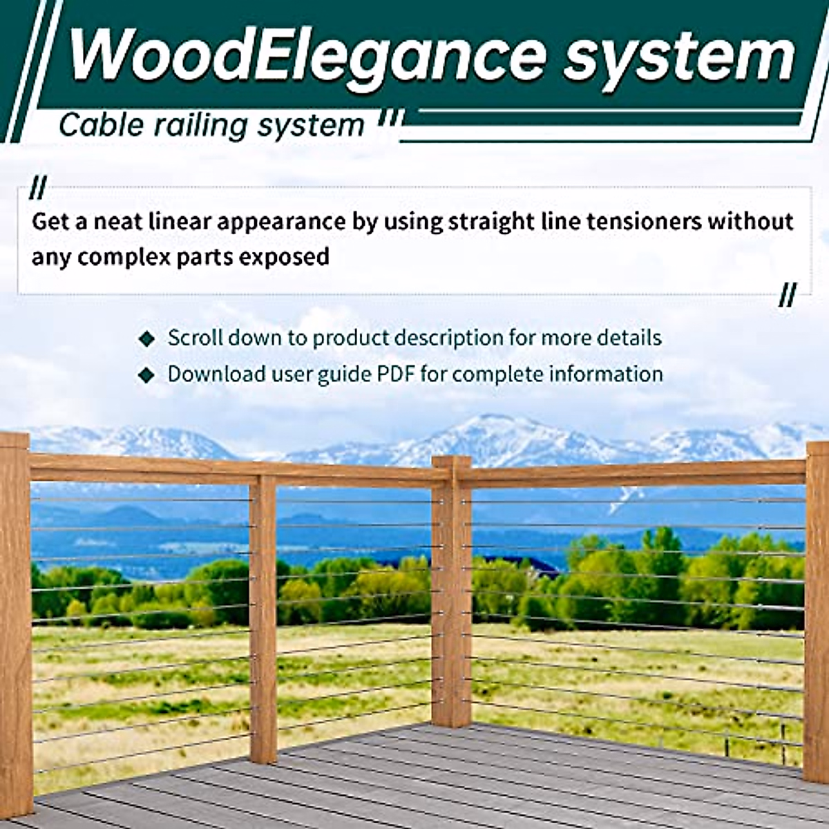 Muzata 30 90 Degree Angle Drill Guide Cable Railing Kit Stair Visible Drilling Template Drill Jig 4 Sizes for Straight and Angled Hole Lag Screw for Wood Post CT09,CT1