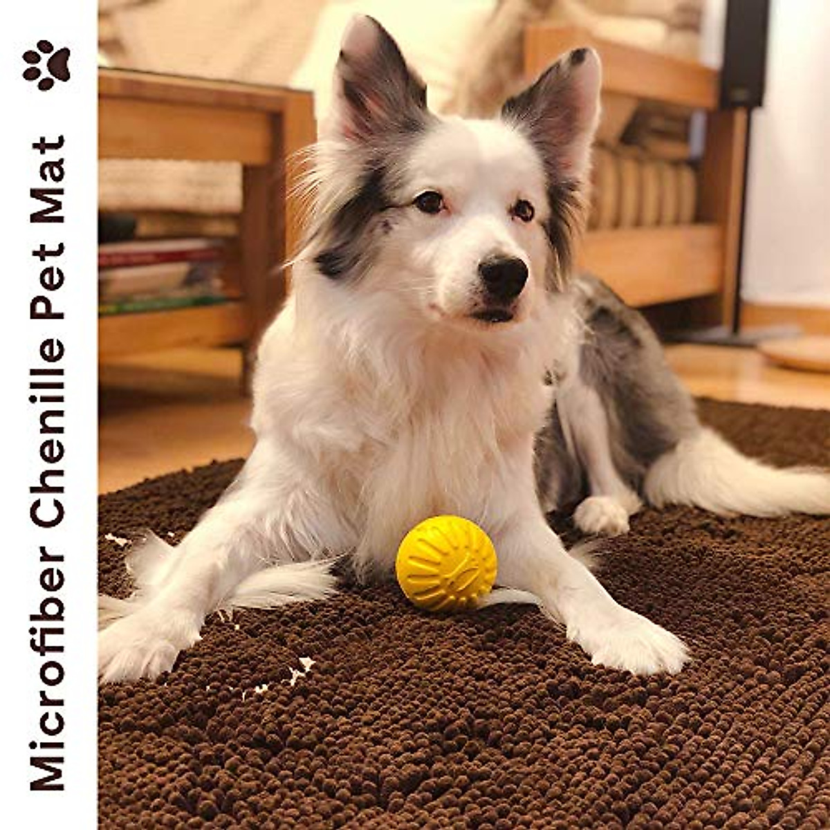 Brown Pet Dog Cat Bed Rugs Mats for Large Small Dogs Cats Doggy Puppy Paws Door Doormats Ultra Soft Shaggy Chenille Living Room Bedroom Kitchen Bathroom Area Rugs Water Absorbent Machine Washable Dry